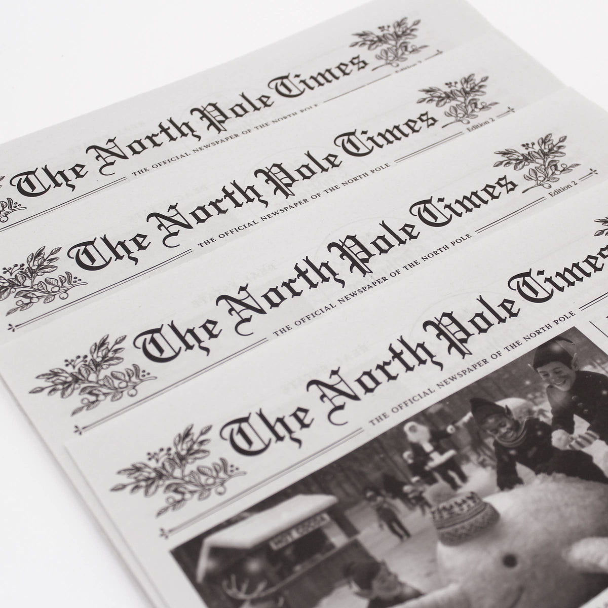4pk North Pole Times Edition 2 - Newspaper and Gift Wrap – RSVPNotes.com