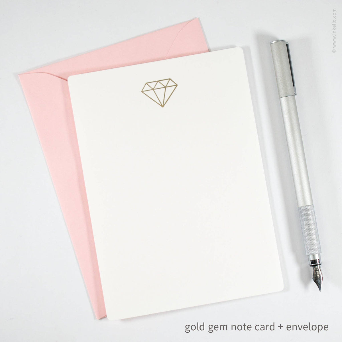 Flat Note Card Set with Gold Gem (#502) – RSVPNotes.com