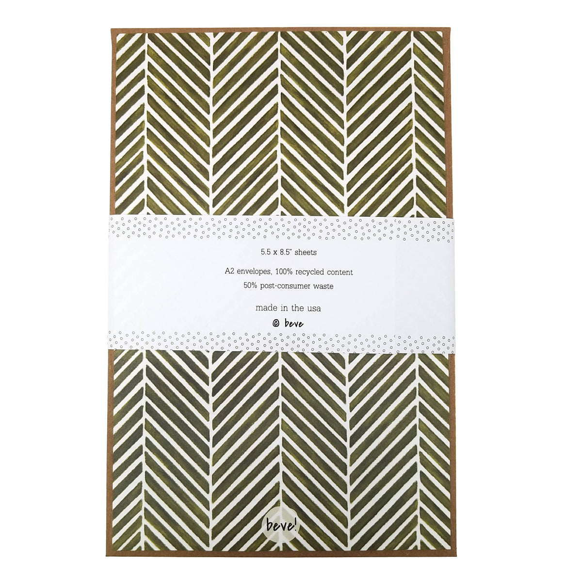 Green Herringbone Letter Writing Stationery Set – RSVPNotes.com