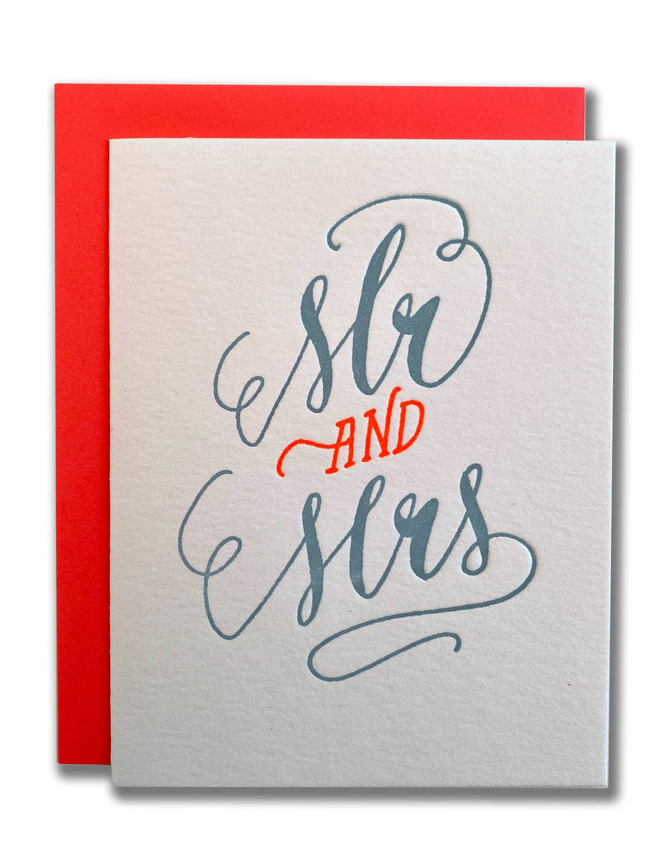 Mr. & Mrs. Script Wedding Card – RSVPNotes.com